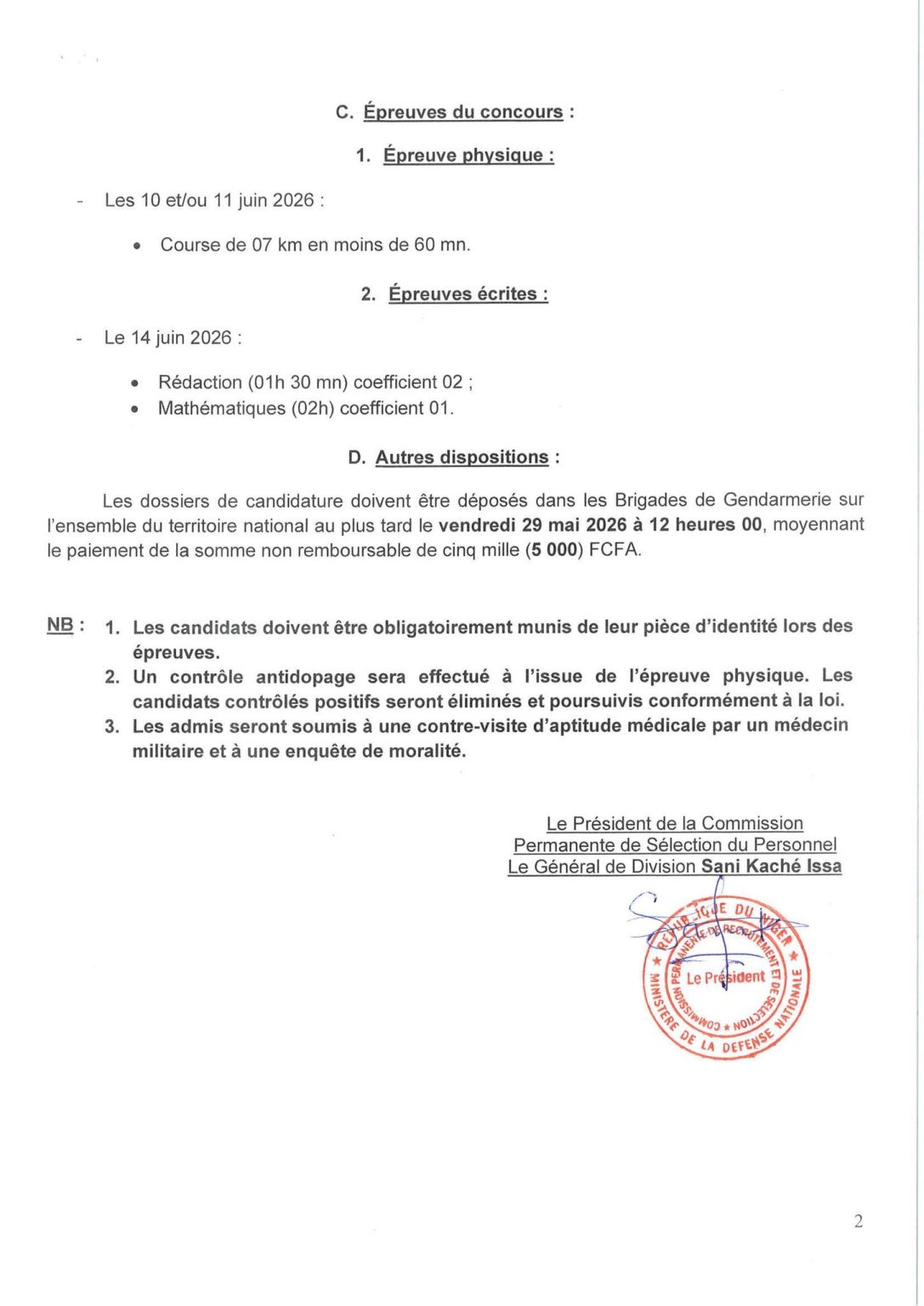 CONCOURS DE RECRUTEMENT D'ÉLÈVES GENDARMES PROMOTION 2026 - EXPRESS ...